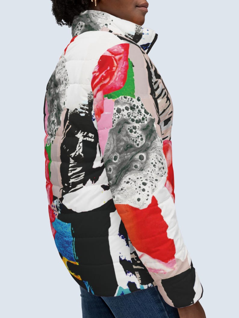 Womens Puffer Jacket Colourful Puffer Jacket Floral Puffer Jacket ...
