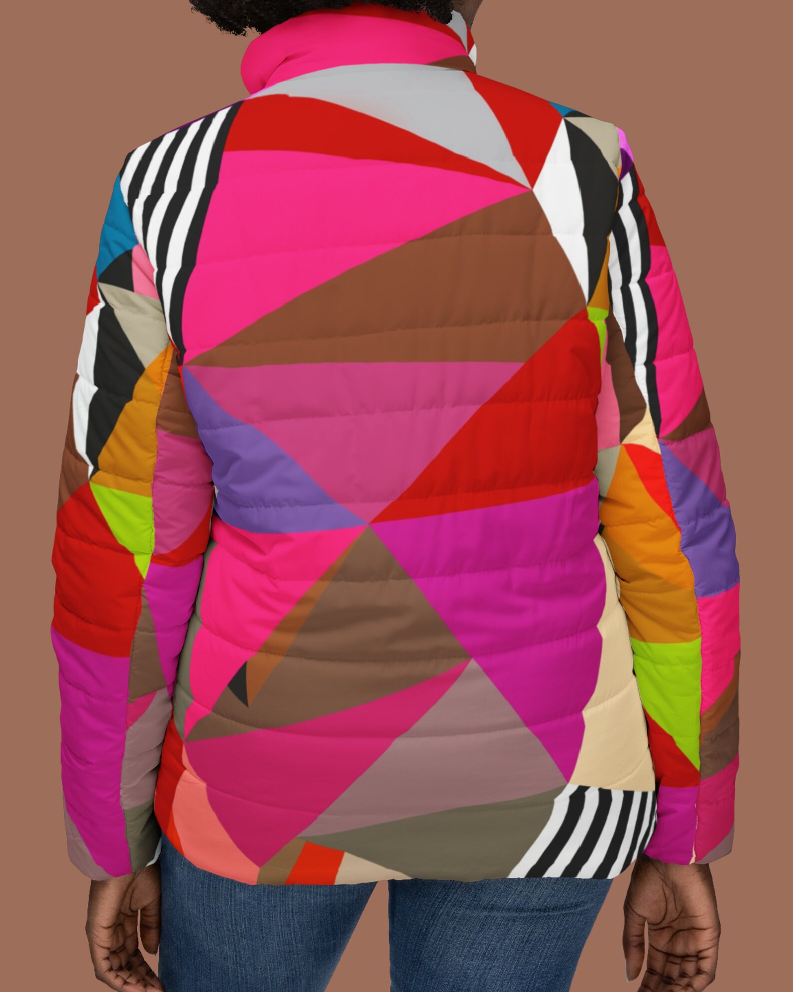 Women Puffer Jacket, Puffy Jacket, Multicolor Puffer Jacket, Original ...