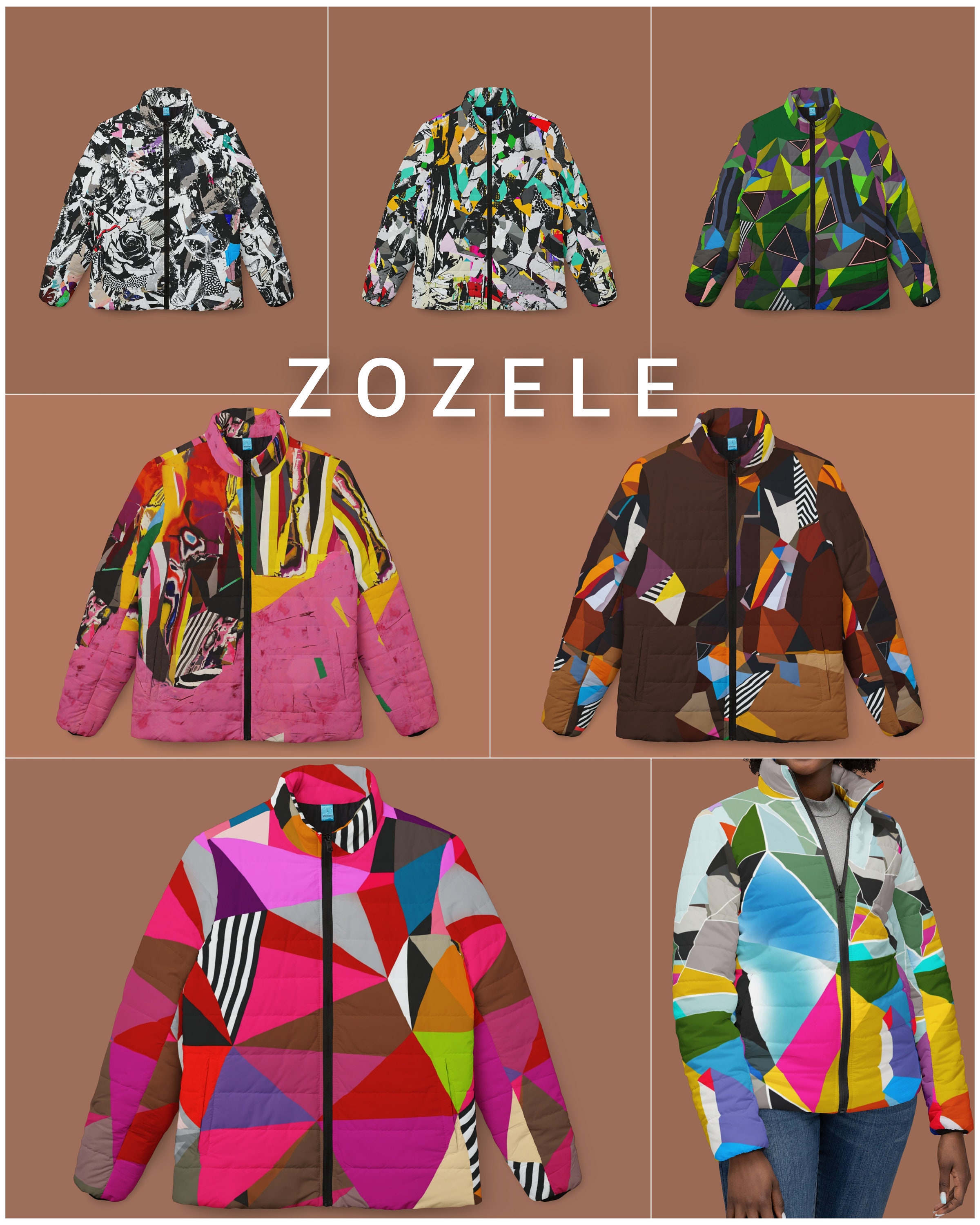 Women Puffer Jacket, Puffy Jacket, Multicolor Puffer Jacket, Original ...