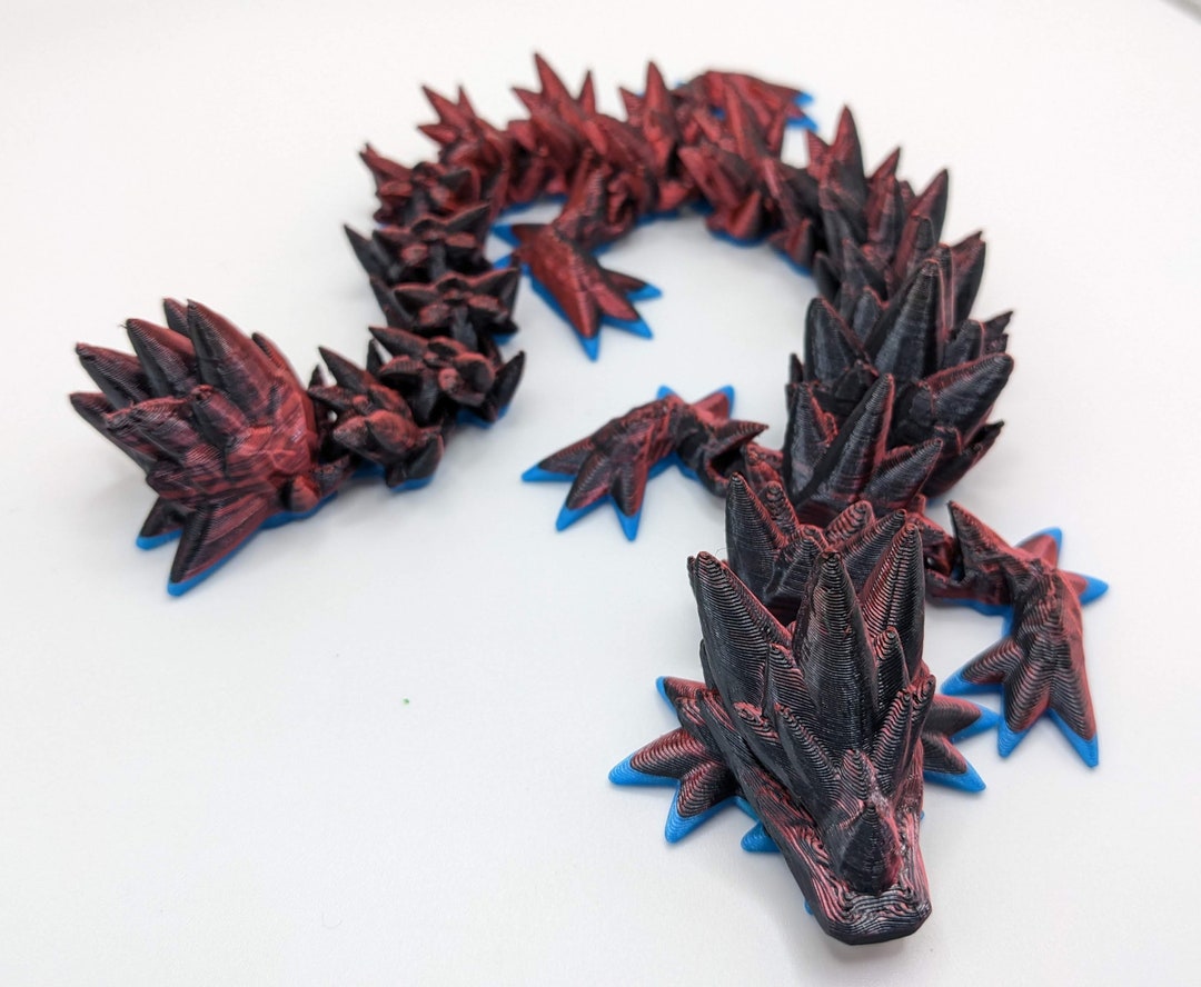 Small 3D Printed Spike Dragon - 2 Color - Etsy