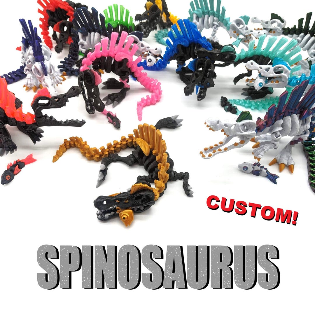Spinosaurus Skeleton - Multicolor Articulated 3D Print, Cool Custom ...