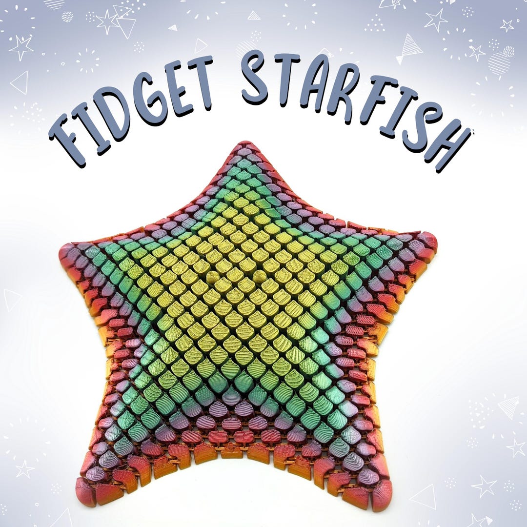 Starry the Starfish - 3D Printed Multicolor Fidget, Fun Desk Pal, ADHD ...
