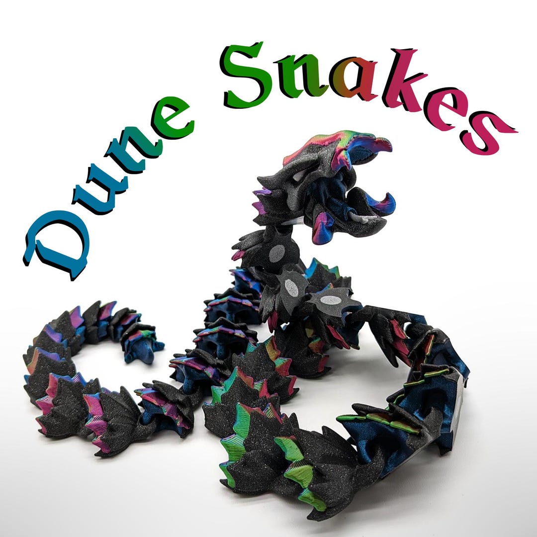 Dune Snake - 3D Multicolor Articulated Print With Movable Jaw, Unique ...