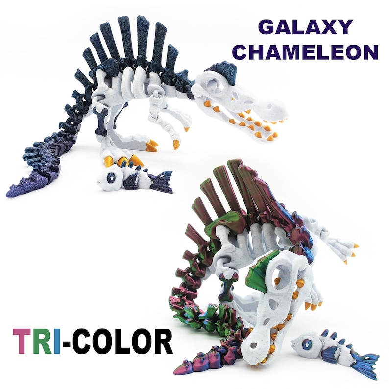 Spinosaurus Skeleton - Multicolor Articulated 3D Print, Cool Custom ...