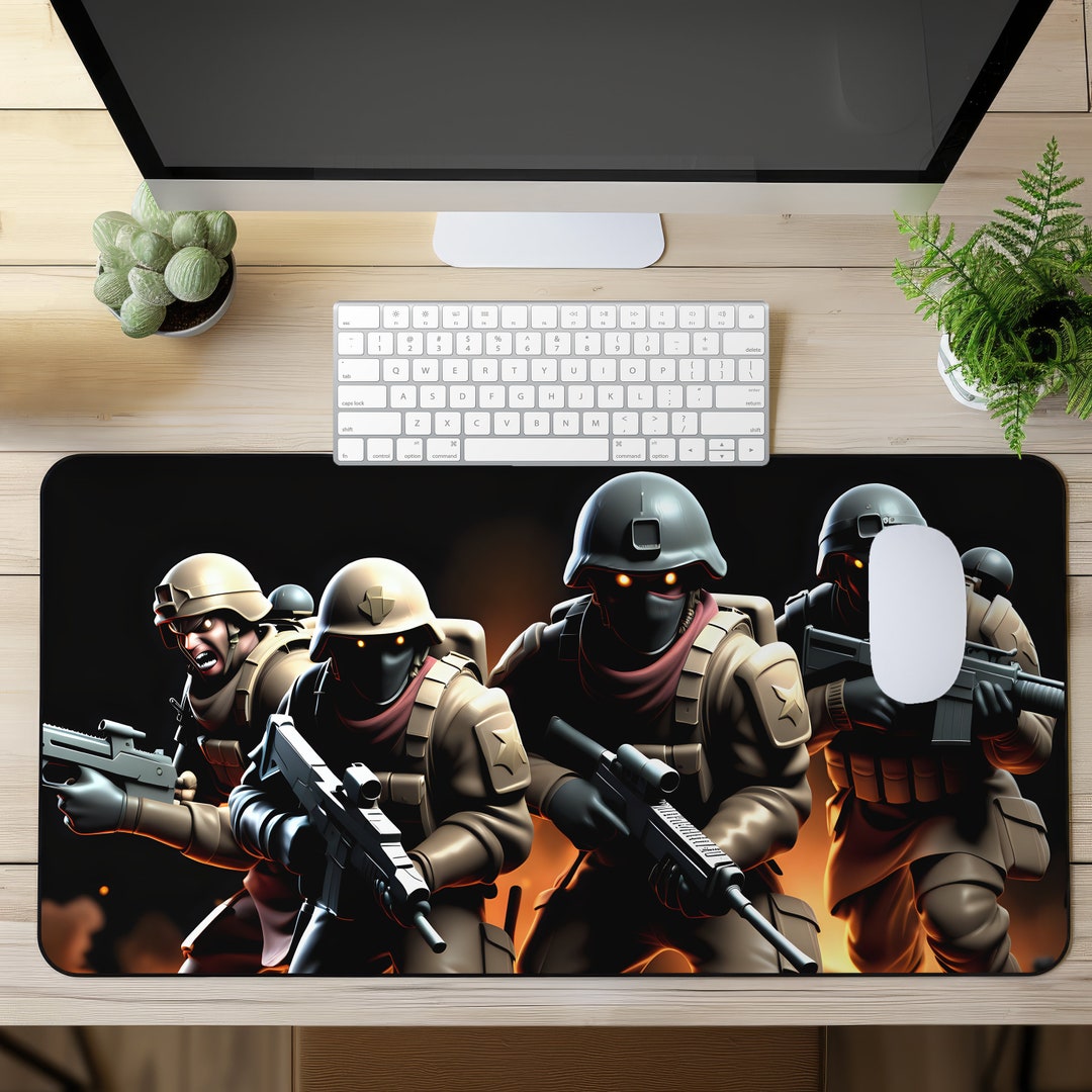 Gaming Warfare Desk Mat 3D Animation, Gamer Desk Setup, Gaming Mouse Pad, Extended Gaming Mouse ...