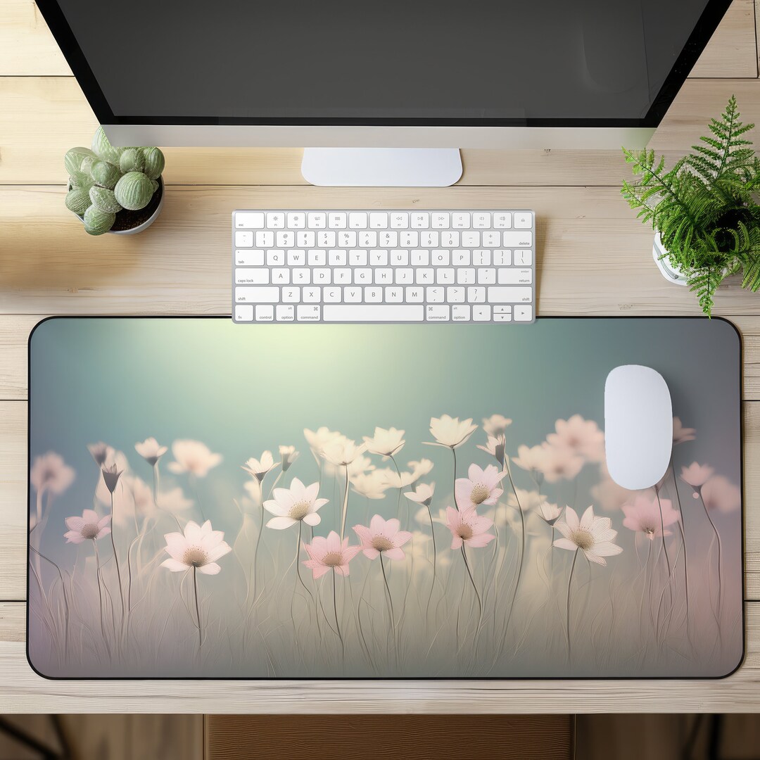 Artistic Wildflower Desk Mat, Desk Accessories, Workspace, Office Desk ...