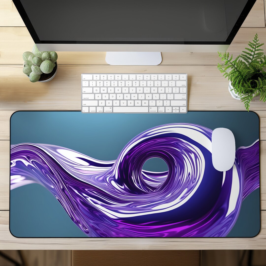 3D Metallic Fluid Desk Mat, Large Desk Pad, 3D Mouse Mat, 3D Desk Mat ...