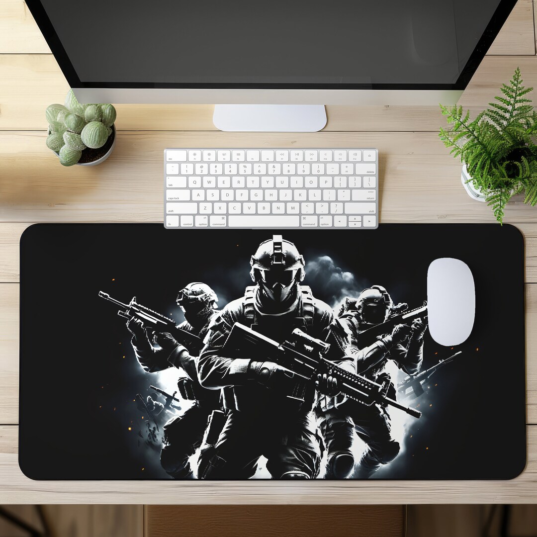 Gaming Warfare Desk Mat, Gamer Desk Setup, Gaming Mouse Pad, Extended Gaming Mouse Pad, Work ...