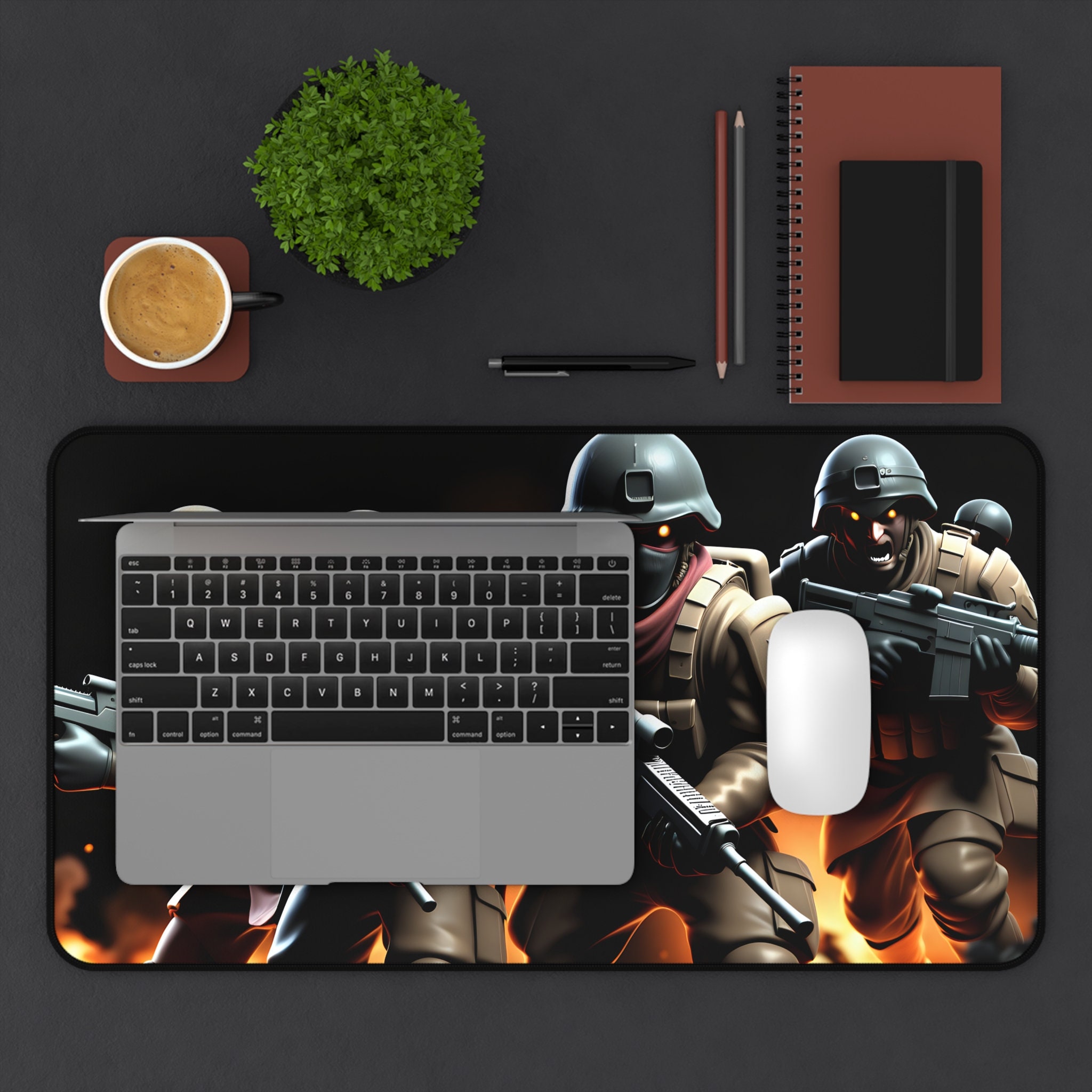 Gaming Warfare Desk Mat 3D Animation, Gamer Desk Setup, Gaming Mouse ...
