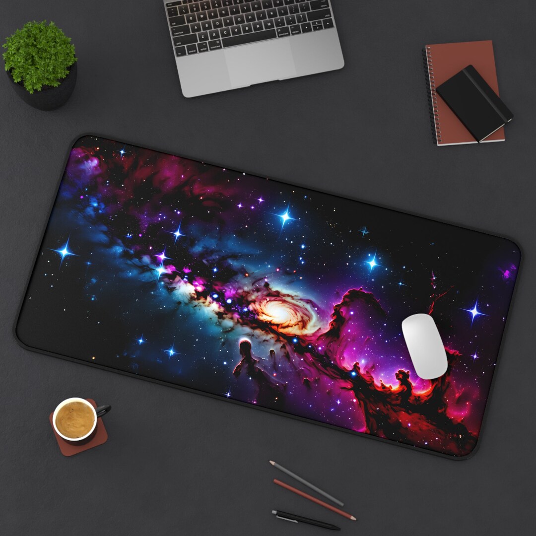 Galaxies in Outerspace Desk Mat, Desk Accessories, Office Desk Mat ...