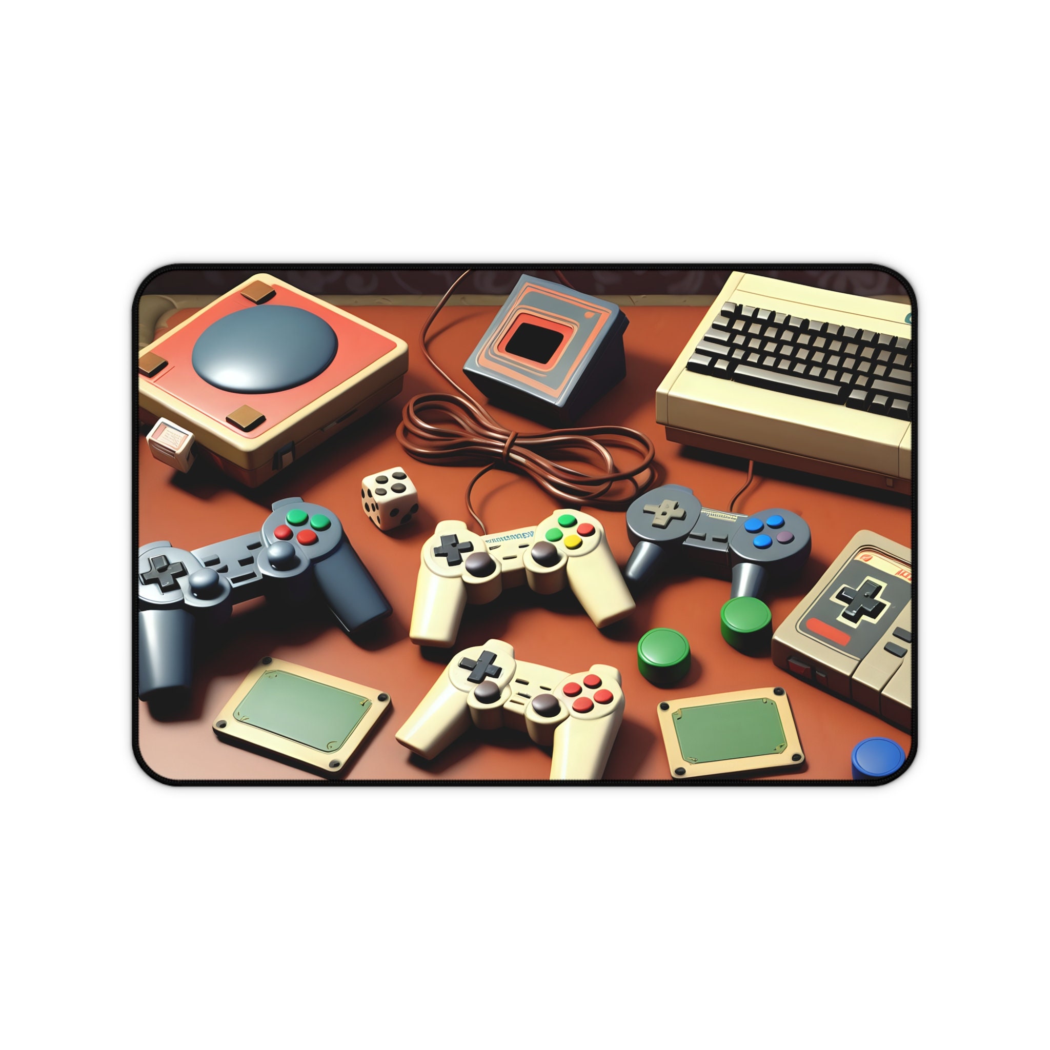 Vintage Gaming Desk Mat Animated Style, Gamer Desk Setup, Gaming Mouse ...