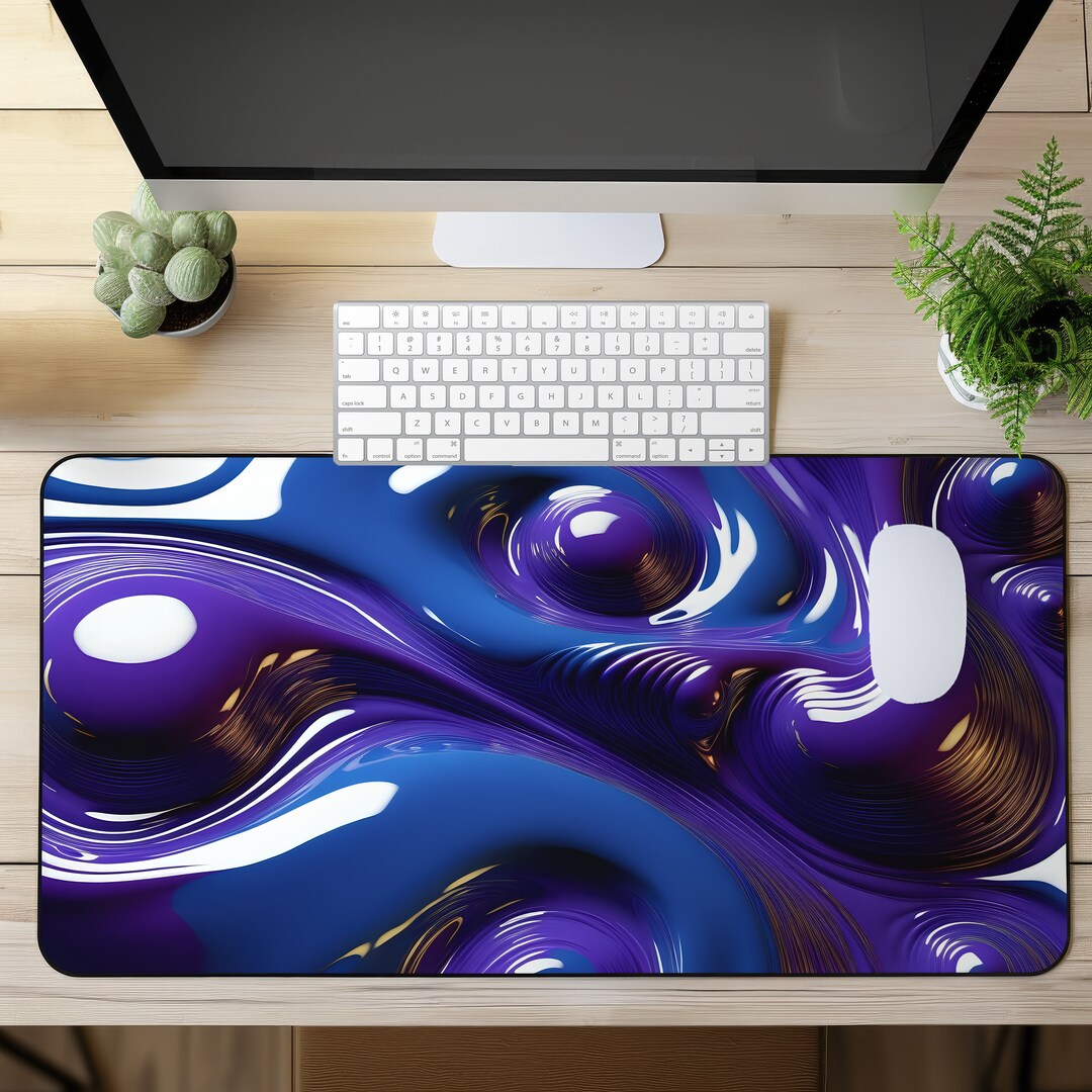 3D Metallic Fluid Desk Mat, Large Desk Pad, 3D Mouse Mat, 3D Desk Mat ...