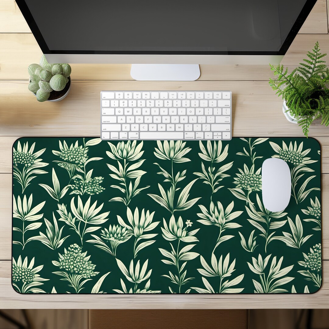 Vintage Wildflower Pattern Desk Mat, Desk Accessories, Workspace ...