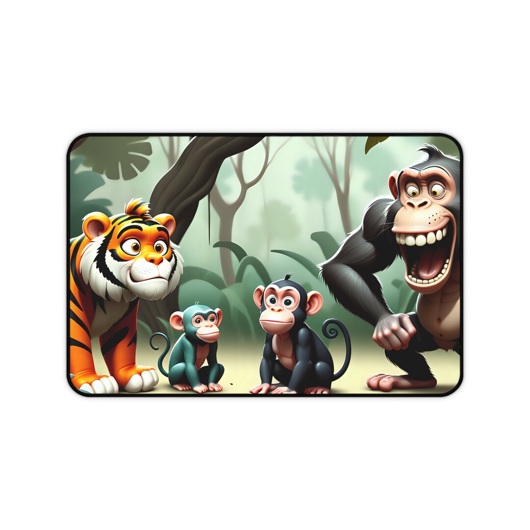 Happy Forest Animals Desk Mat, Desk Accessories, Office Desk Mat, Large ...