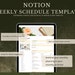 Notion Weekly Schedule Template Notion Schedule Planner Monthly ...