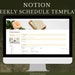 Notion Weekly Schedule Template Notion Schedule Planner Monthly ...