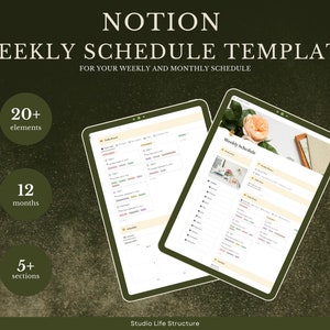 Notion Weekly Schedule Template Notion Schedule Planner Monthly ...