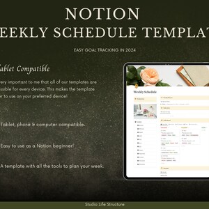 Notion Weekly Schedule Template Notion Schedule Planner Monthly Schedule Notion Adjustable ...