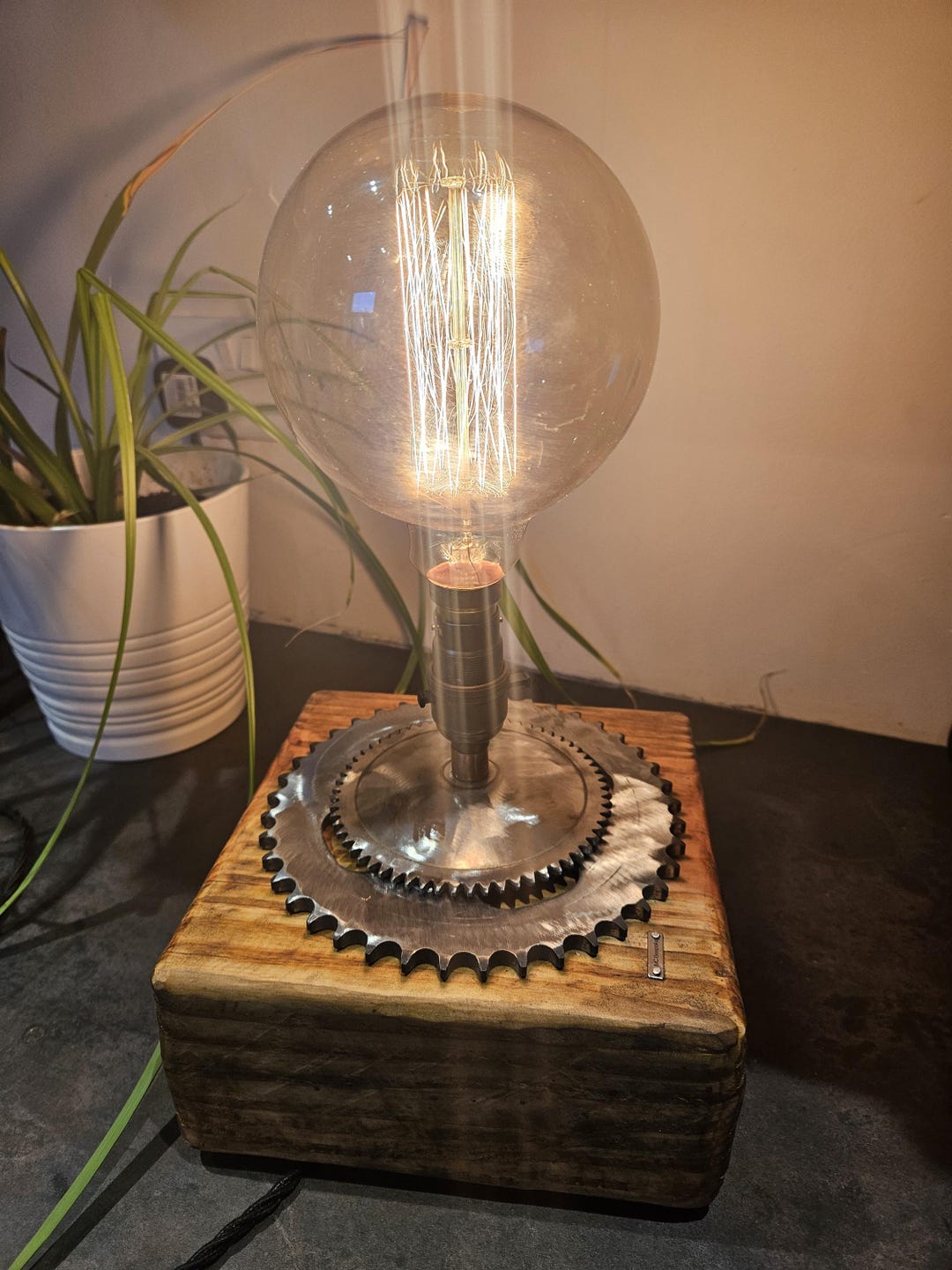 Sprocket and Variator Wooden Block Lamp - Etsy