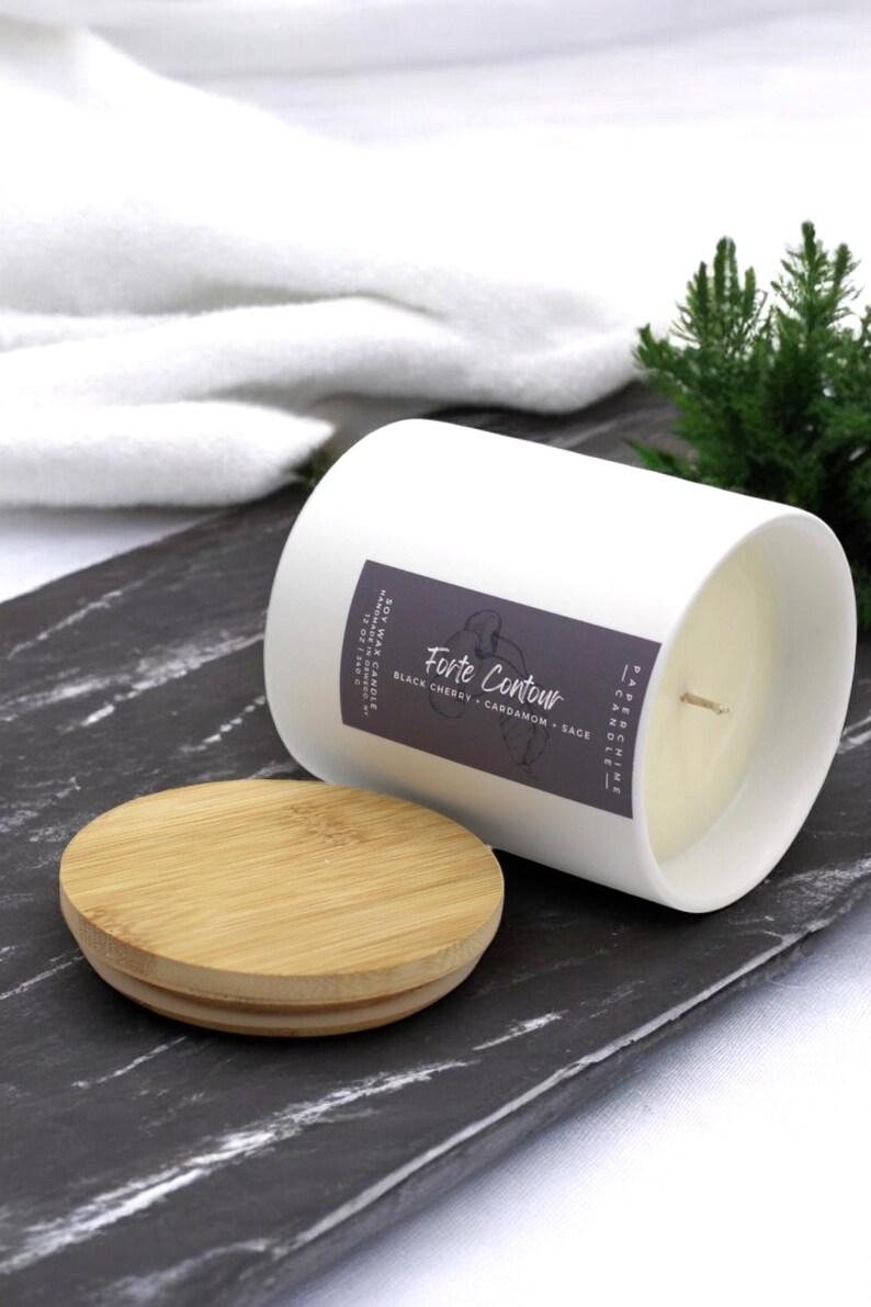 Black Cherry, Cardamom, Sage | Forte Contour Ceramic Soy Candle | Gift ...