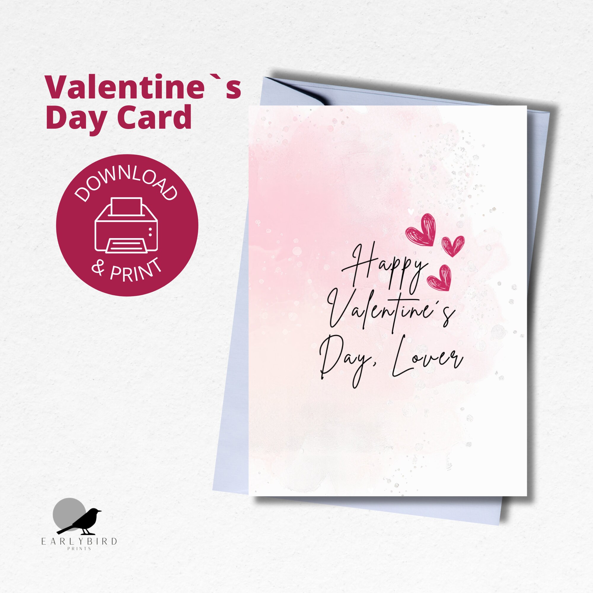 Printable Valentines Day Card, Printable Lover Card, Valentines Day Hug ...