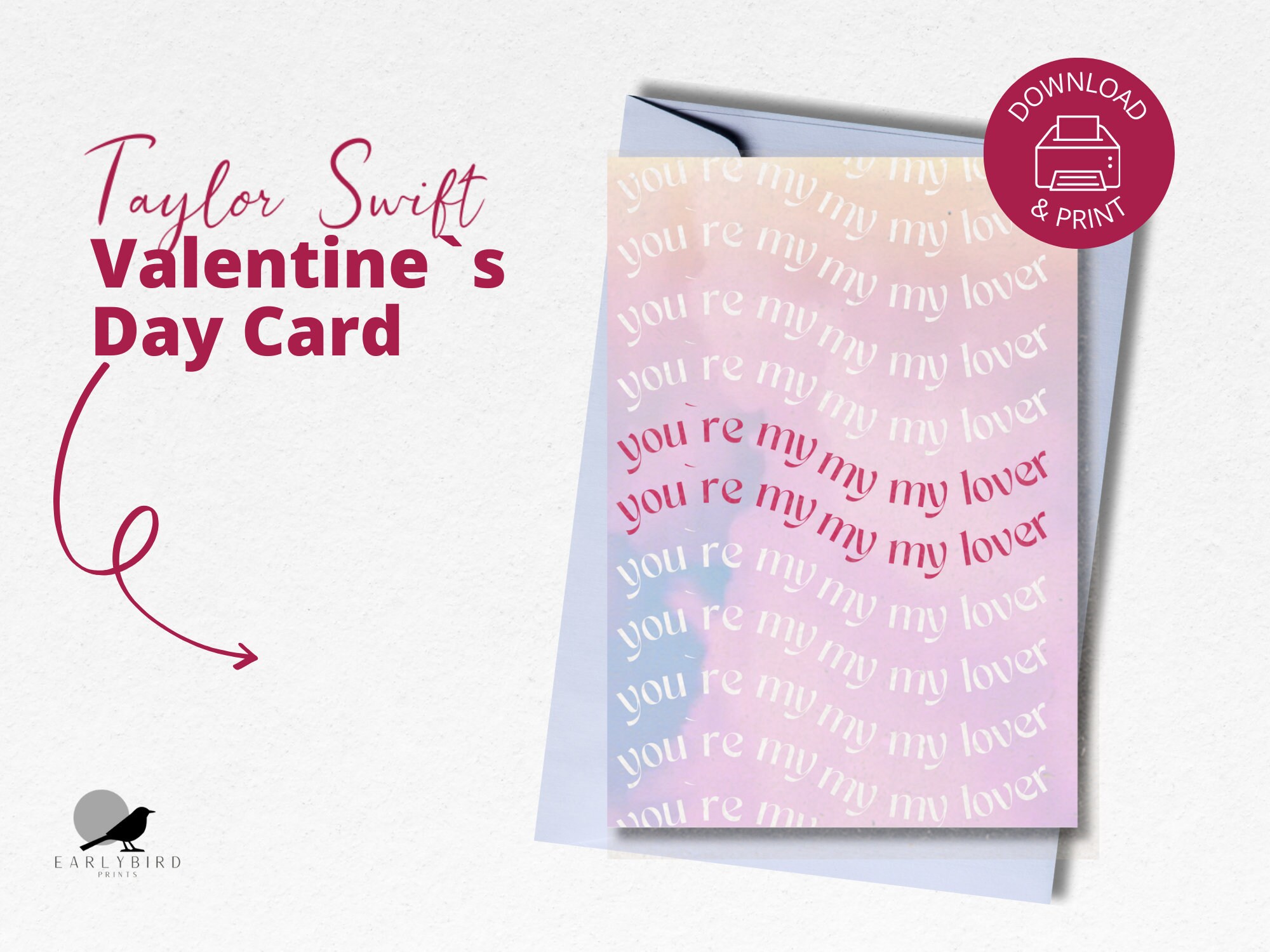 Printable Taylor Swift Valentine Day Card, Printable Card, Taylor Swift ...