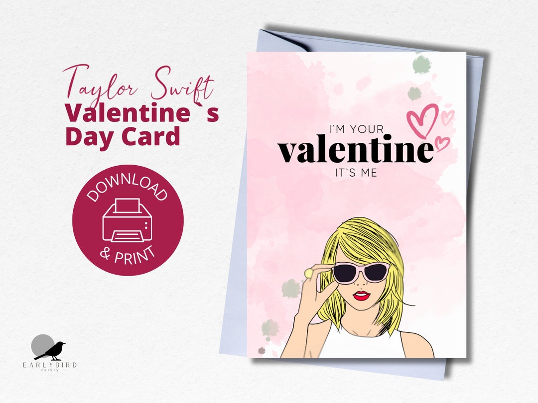 Printable Taylor Swift Valentines Day Card, Printable Card, Taylor ...