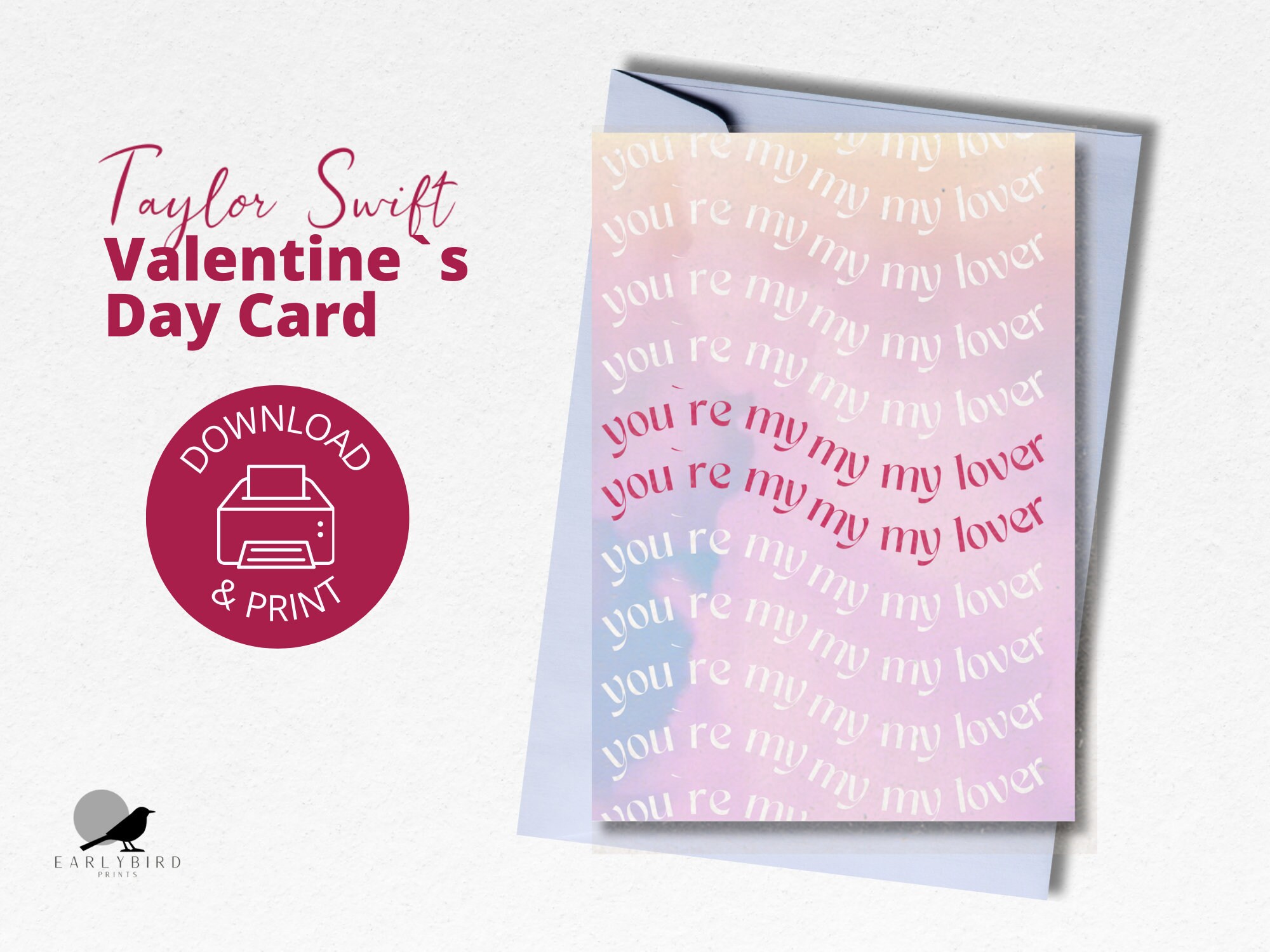 Printable Taylor Swift Valentine Day Card, Printable Card, Taylor Swift ...