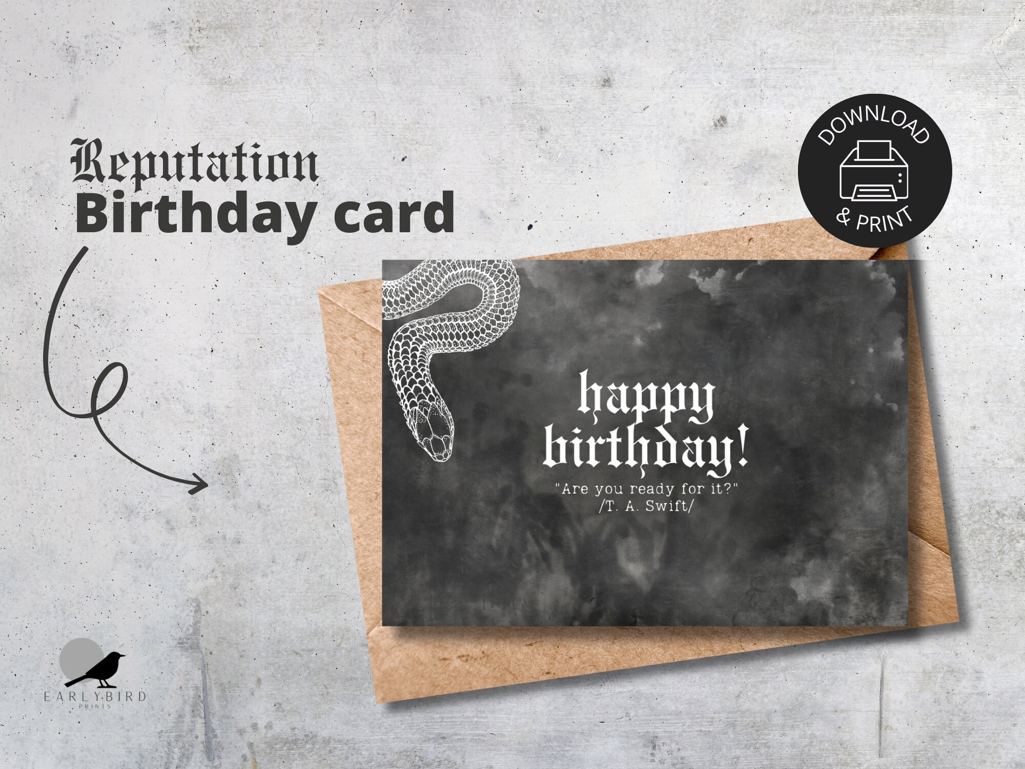 Printable Taylor Swift Birthday Card, Printable Card, Taylor Swift Fan ...