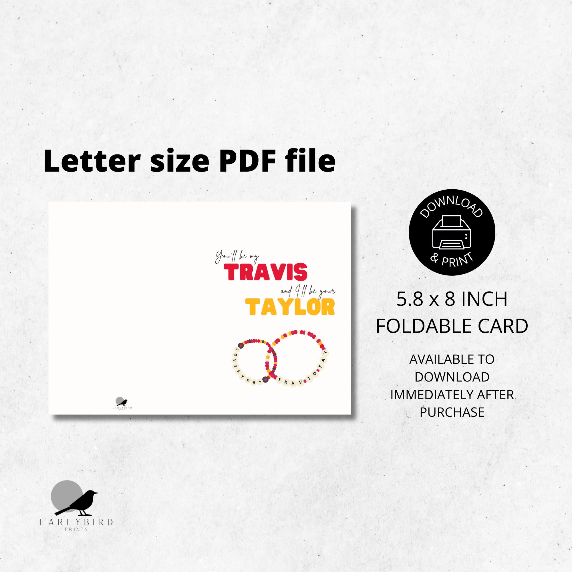 Printable Valentines Day Card, Printable Travis & Taylor Card ...