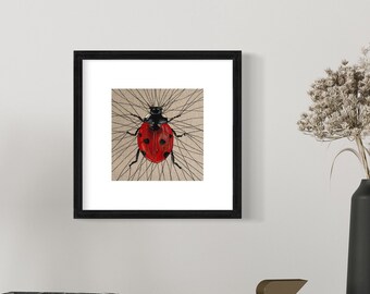 Ladybird, Ladybird Print, Ladybird Painting, Ladybird Artwork, Insect ...