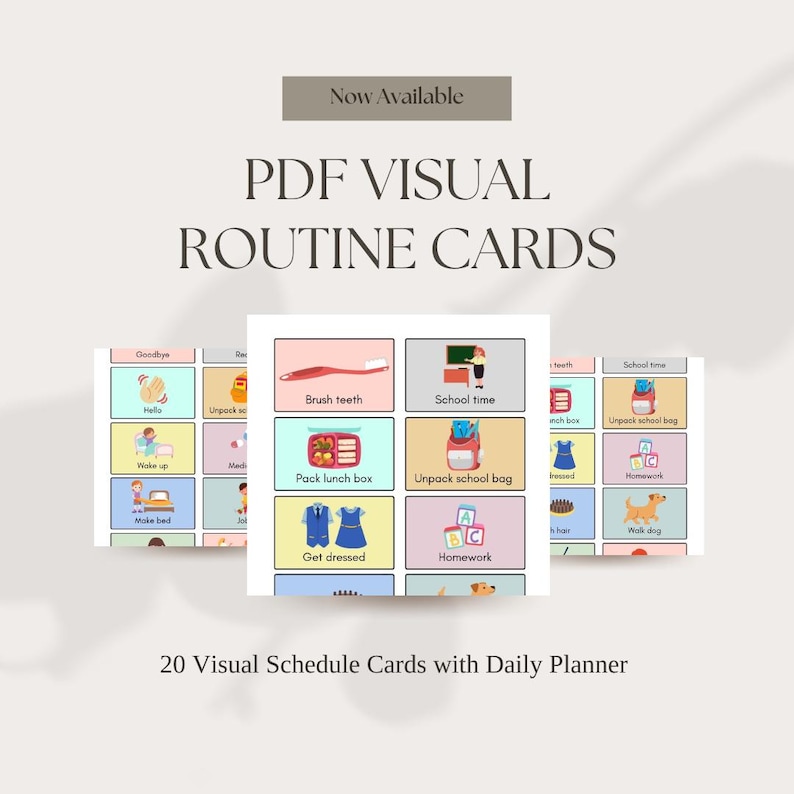 Visual Schedule Cards | Printable Routine for Autistic Kids (PDF ...