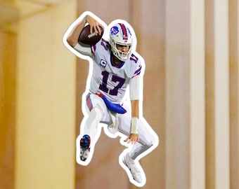 Josh Allen Buffalo Bills Vinyl Sticker Hurdle Jump (white Border) - Etsy