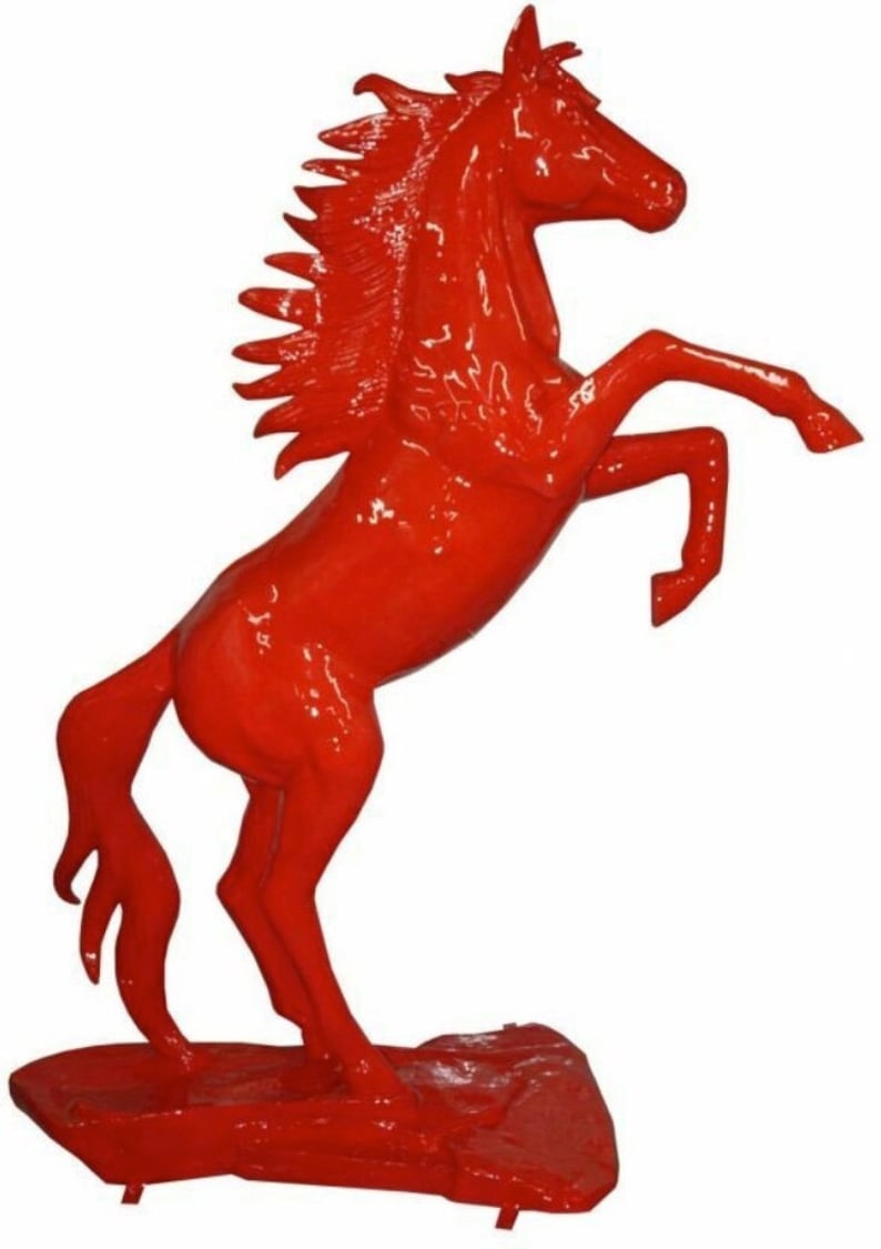 310 Cm Life-size Jumping Rearing Horse Red Très Belle Sculpture De ...