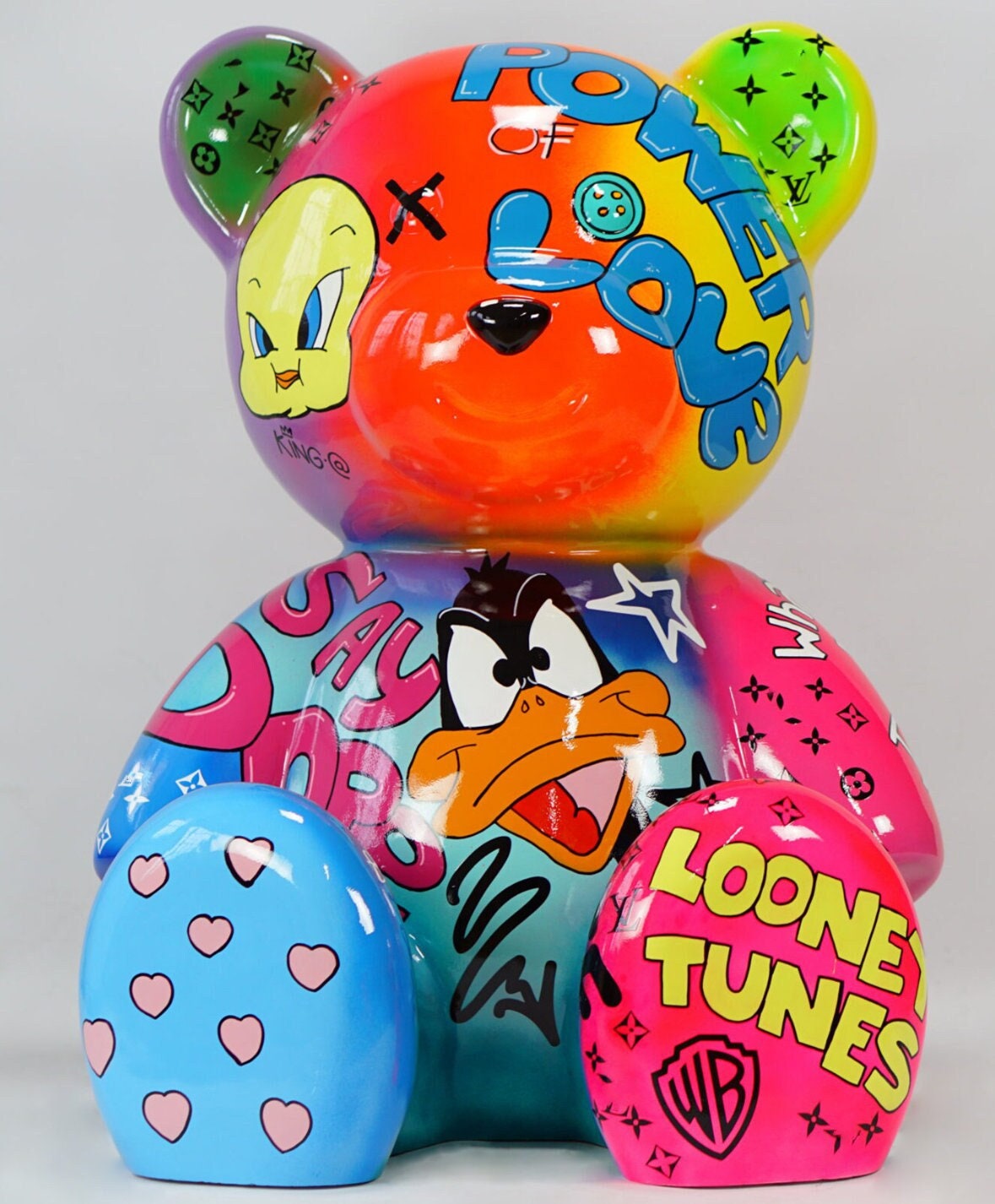 Large Teddy Bear Pop Art Style Exclusive, Luxury Art, Art Object, Bear ...