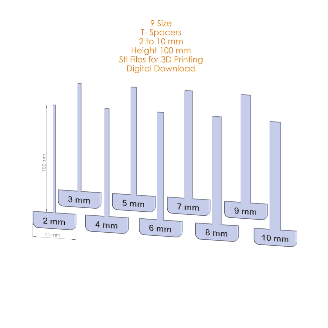 Bookbinding T-spacers STL Files for 3D Printing | Bookbinding Tool 3d ...