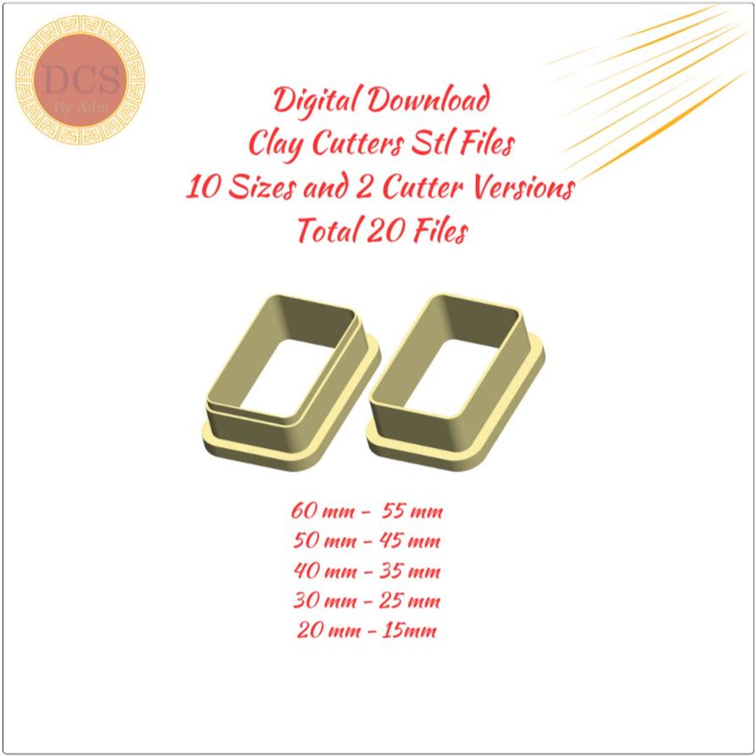 Polymer Clay Cutters Rectangle Stl Files for 3D Printing | Polymer Clay ...