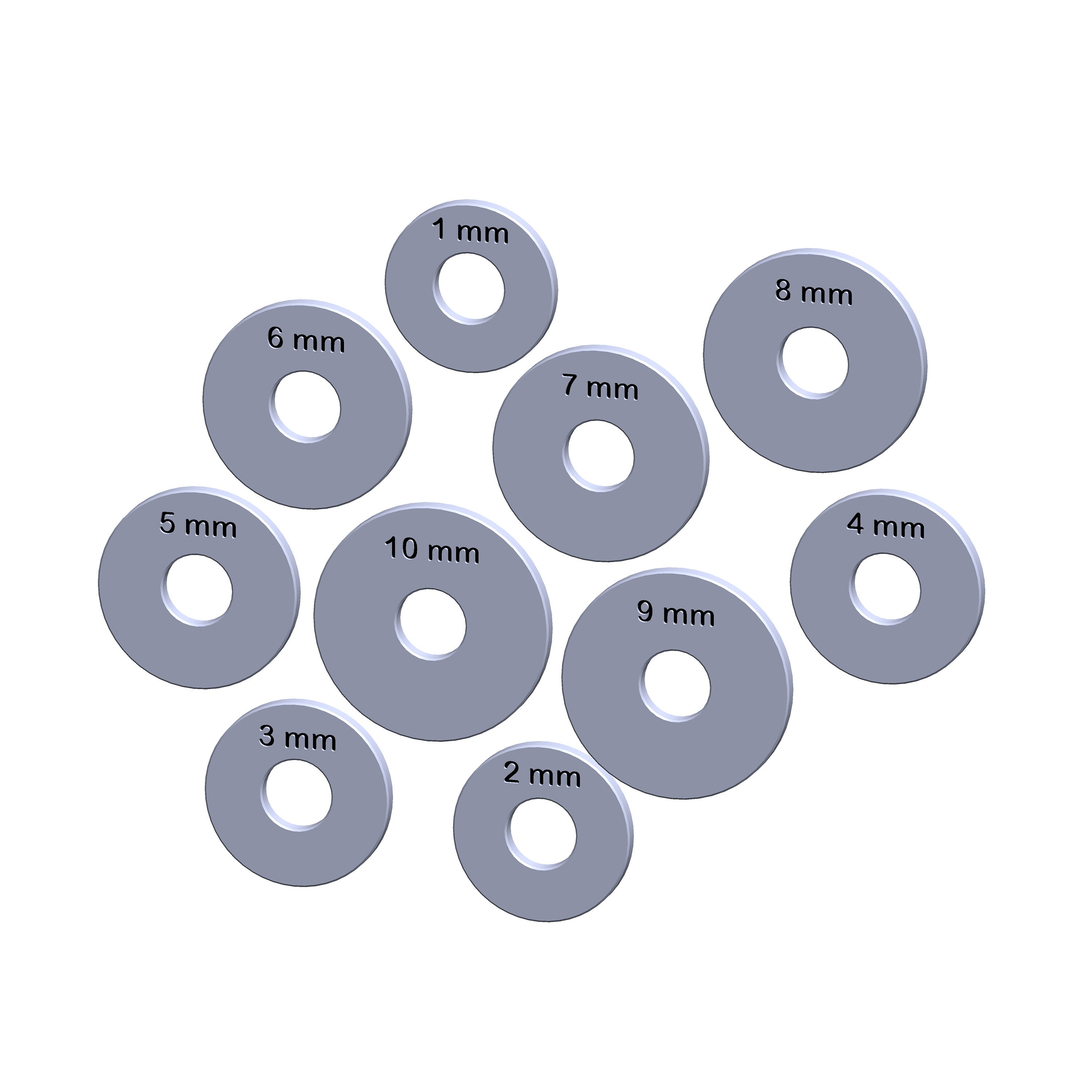 Rolling Pin Ring Guides Set (1 to 10 Mm) STL Files | Rolling Pin Spacer ...