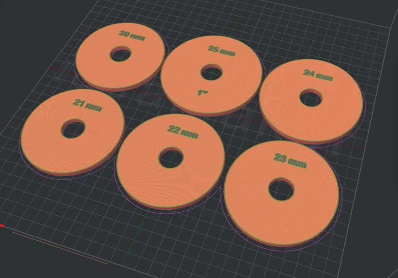 Rolling Pin Ring Guides Set (20 to 25 Mm) STL Files | 25 Mm Rolling Pin ...