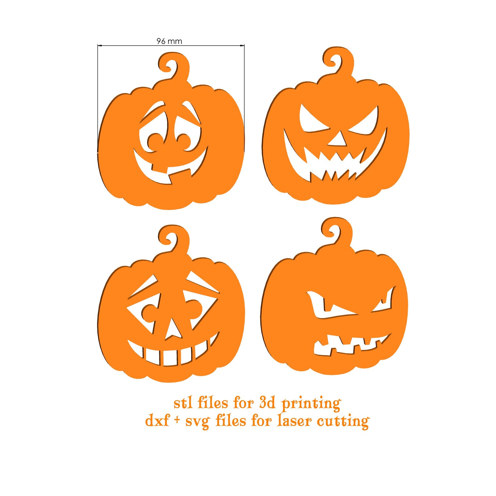 Halloween Coaster Stl Files for 3D Printing | Halloween Dxf Svg Laser ...