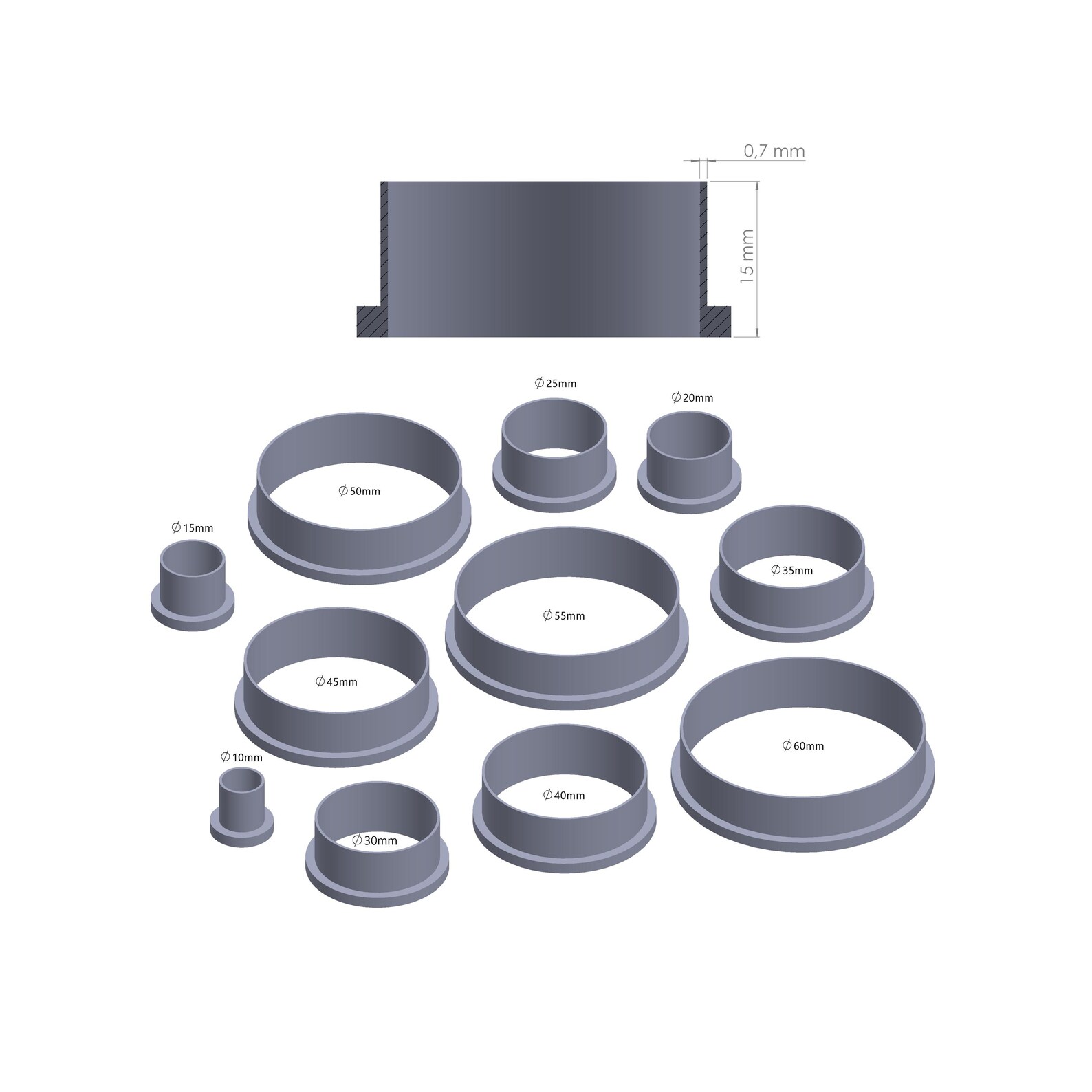 Circle Polymer Clay Cutters Stl Files for 3D Printing | Polymer Clay ...