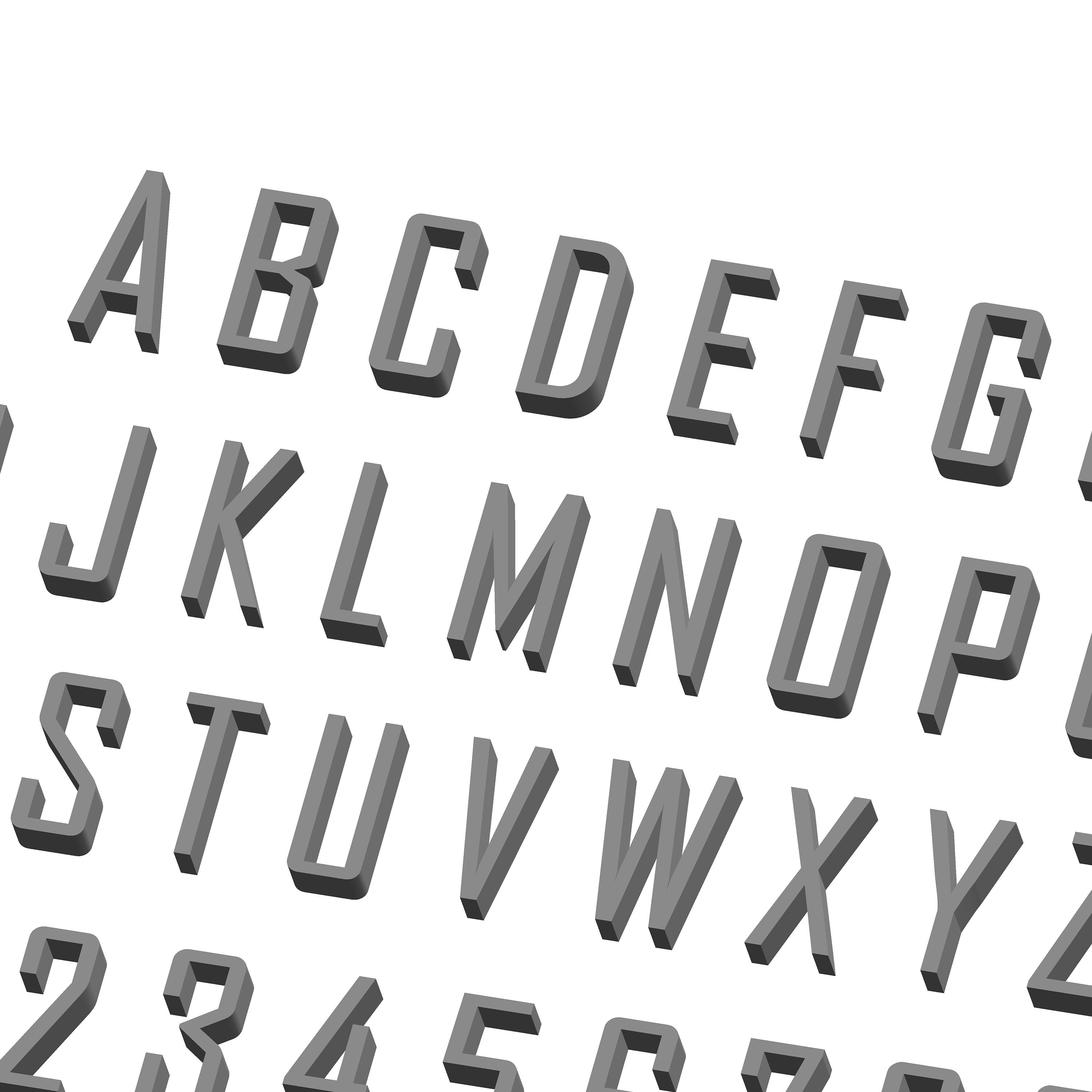 3D Font Alphabet Letters and Numbers 3D Stl File | 3D Letters Full ...