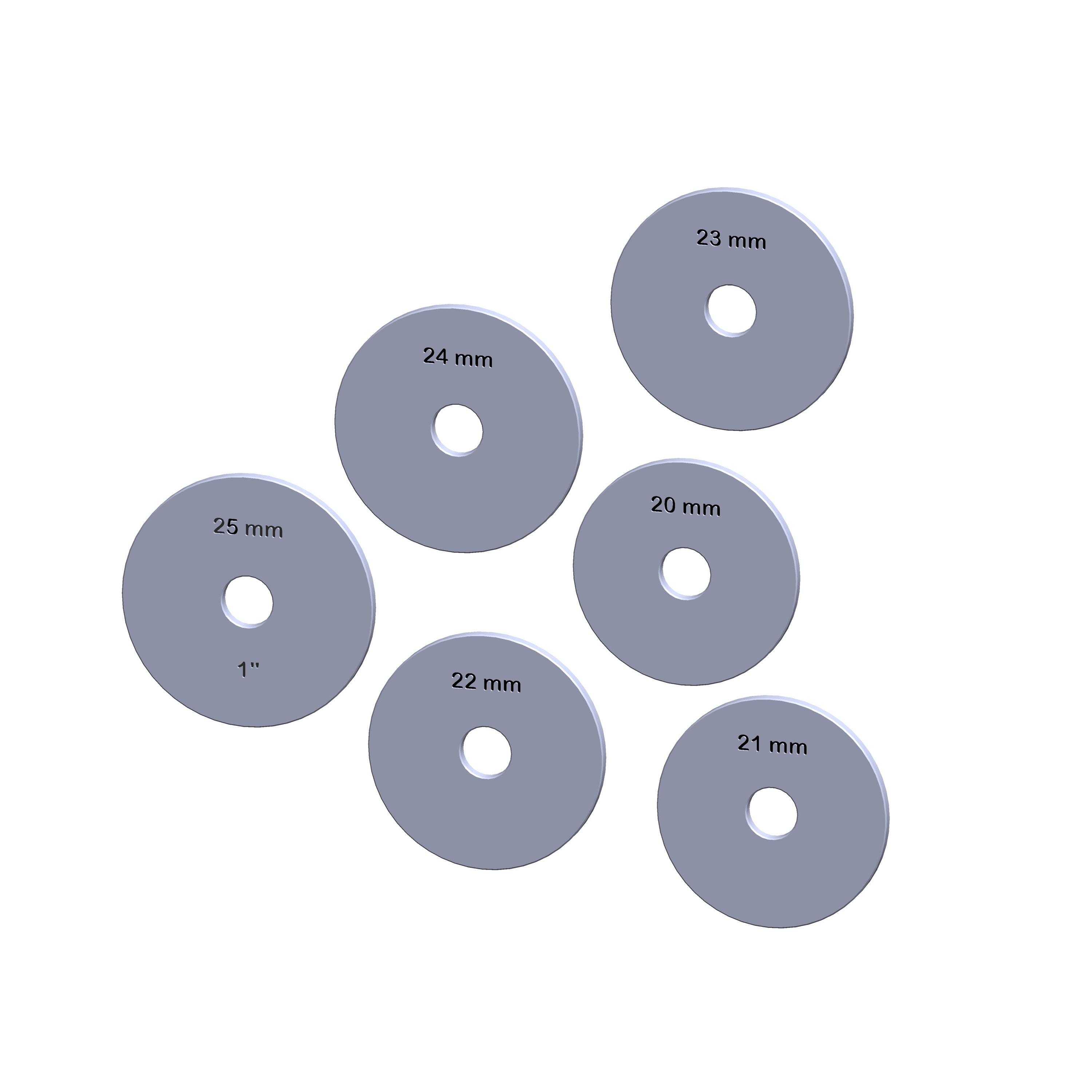 Rolling Pin Ring Guides Set (20 to 25 Mm) STL Files | 25 Mm Rolling Pin ...