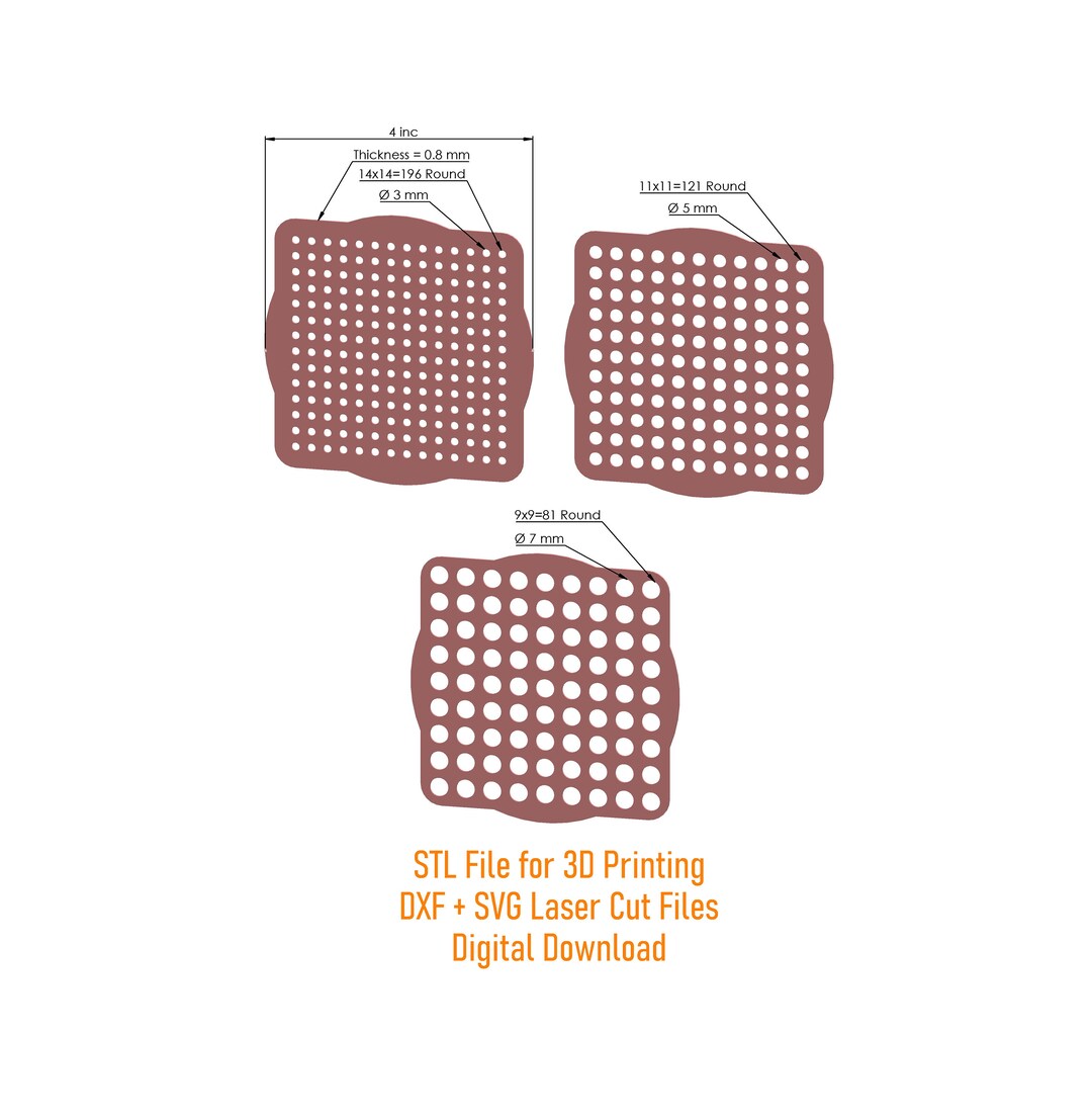 Round Confetti Sprinkle Stencil Stl File (3 Size) | Sprinkle Stencil ...