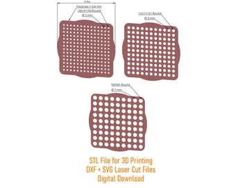 Round Confetti Sprinkle Stencil Stl File 3 Size Sprinkle Stencil Dxf ...