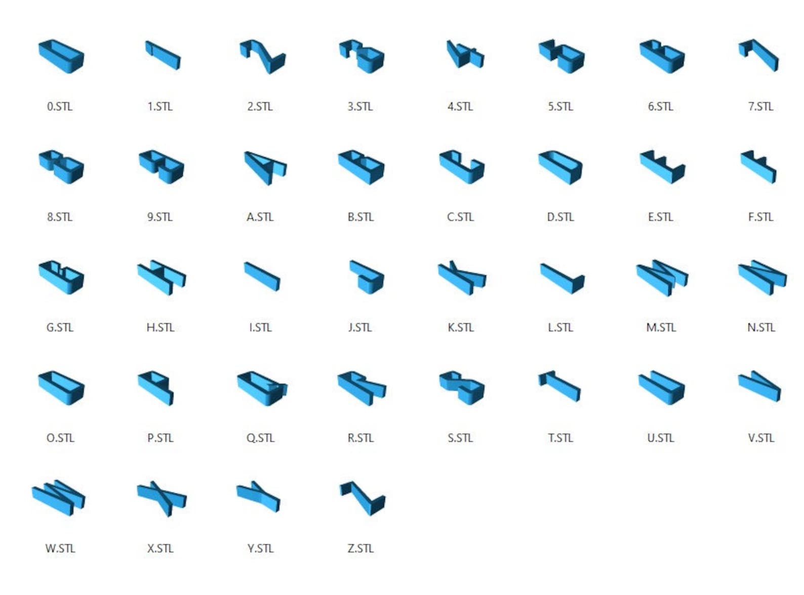 3D Font Alphabet Letters and Numbers 3D Stl File | 3D Letters Full ...