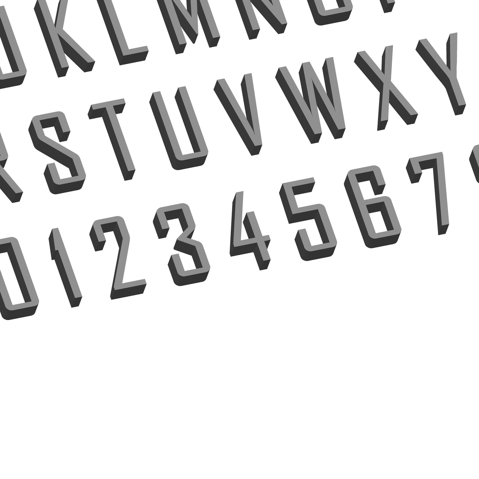 3D Font Alphabet Letters and Numbers 3D Stl File | 3D Letters Full ...