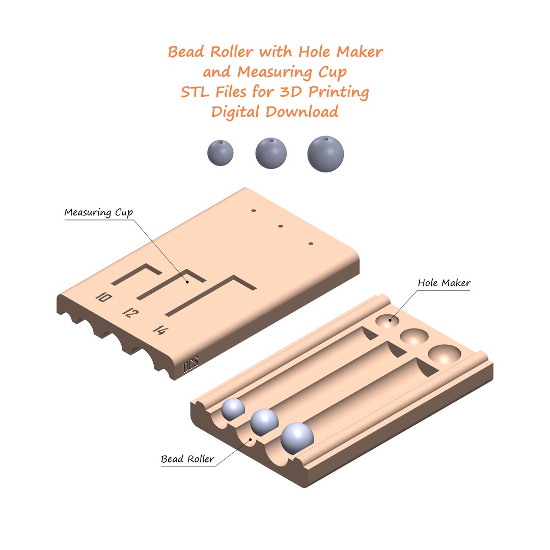 Polymer Clay Bead Roller With Hole Maker and Measuring Cup | Polymer ...