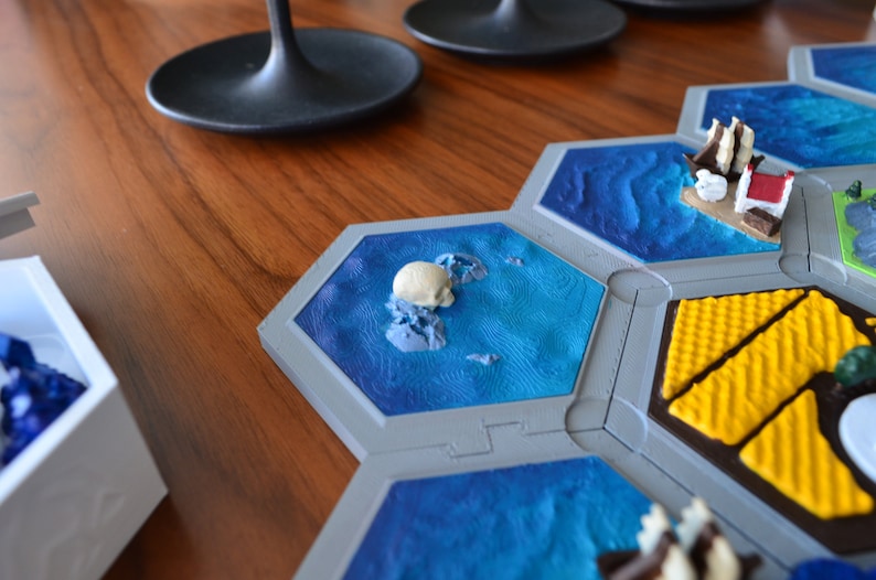 Catan Style 3D Board Game (unpainted, With Color Printed Game Pieces ...
