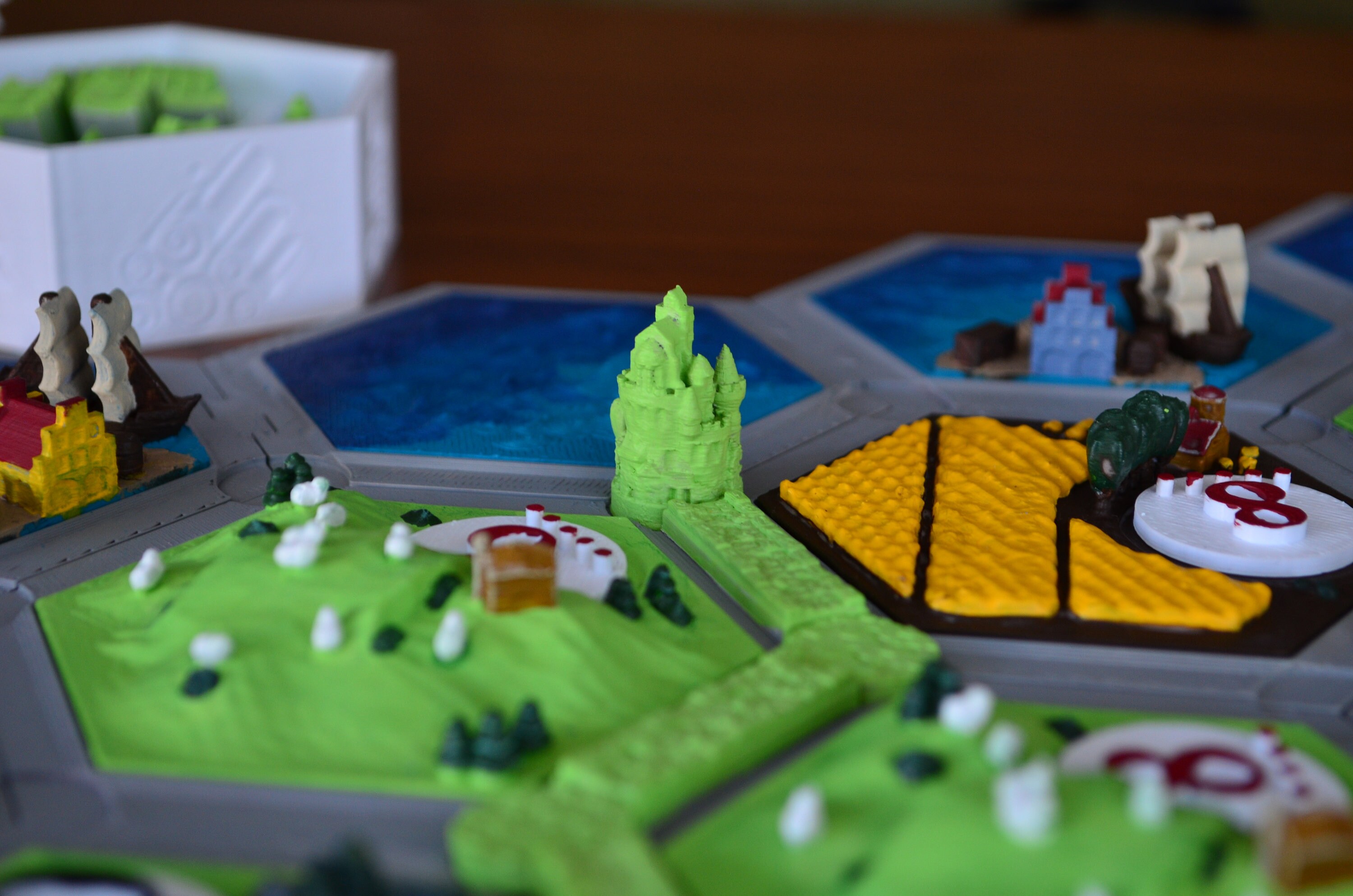 Catan Style 3D Board Game (unpainted, With Color Printed Game Pieces ...